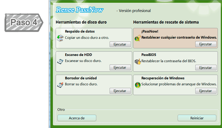 Renee PassNow- Software para restablecer contraseña de cuenta de ...